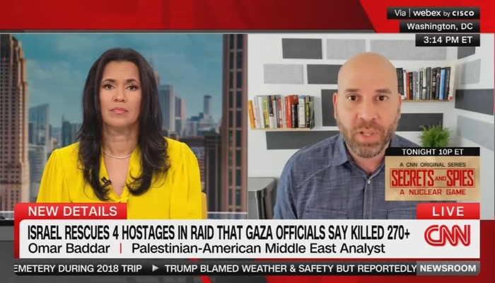 CNN's Whitfield Lets Anti-Israel Guest Complain About Hostage Rescue